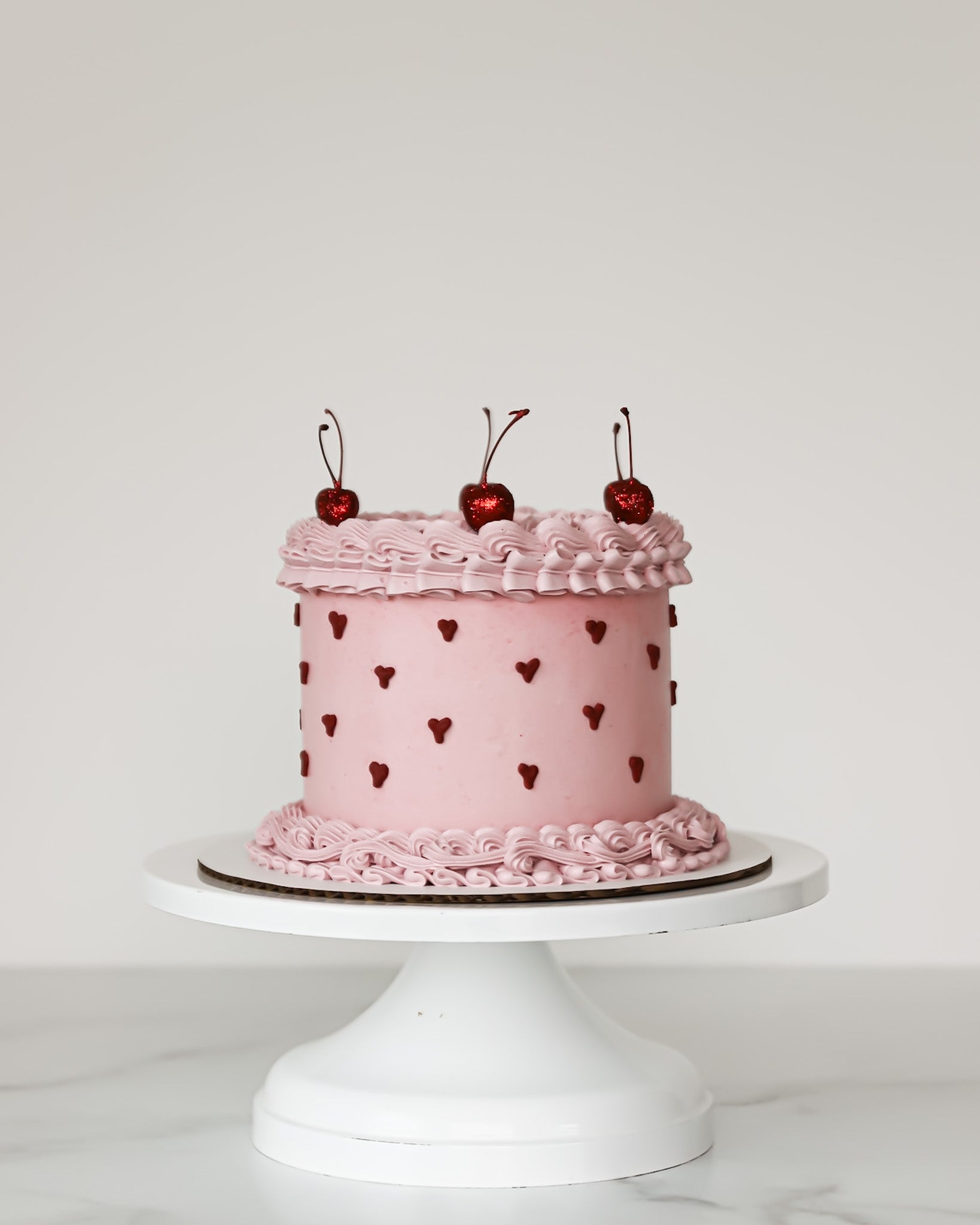 Cherry Kiss Coquette Cake | Vintage Piped Cake – Earth and Sugar